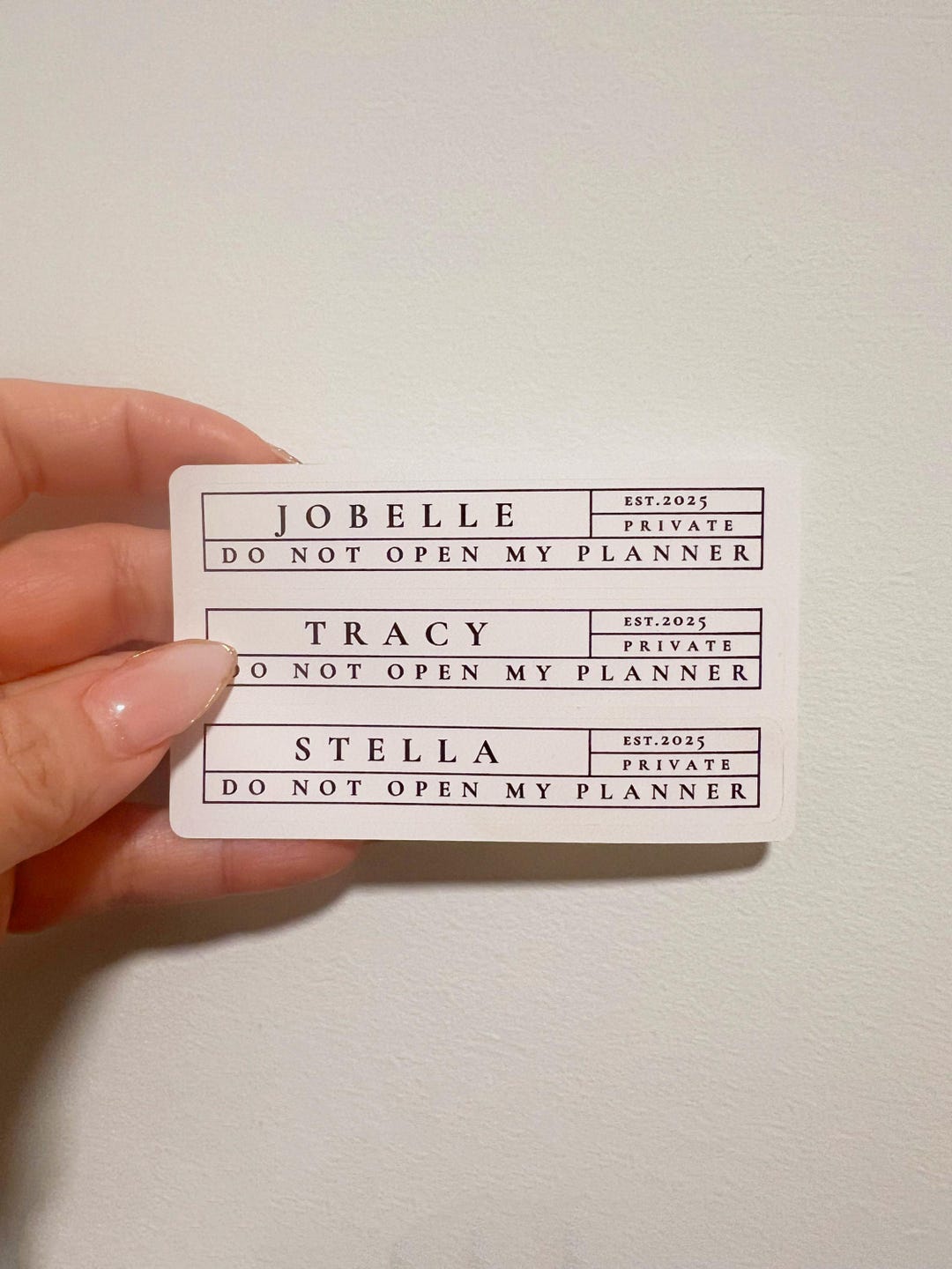 Do Not Open Sticker, Custom Journal Planner Notebook Spine Label ...