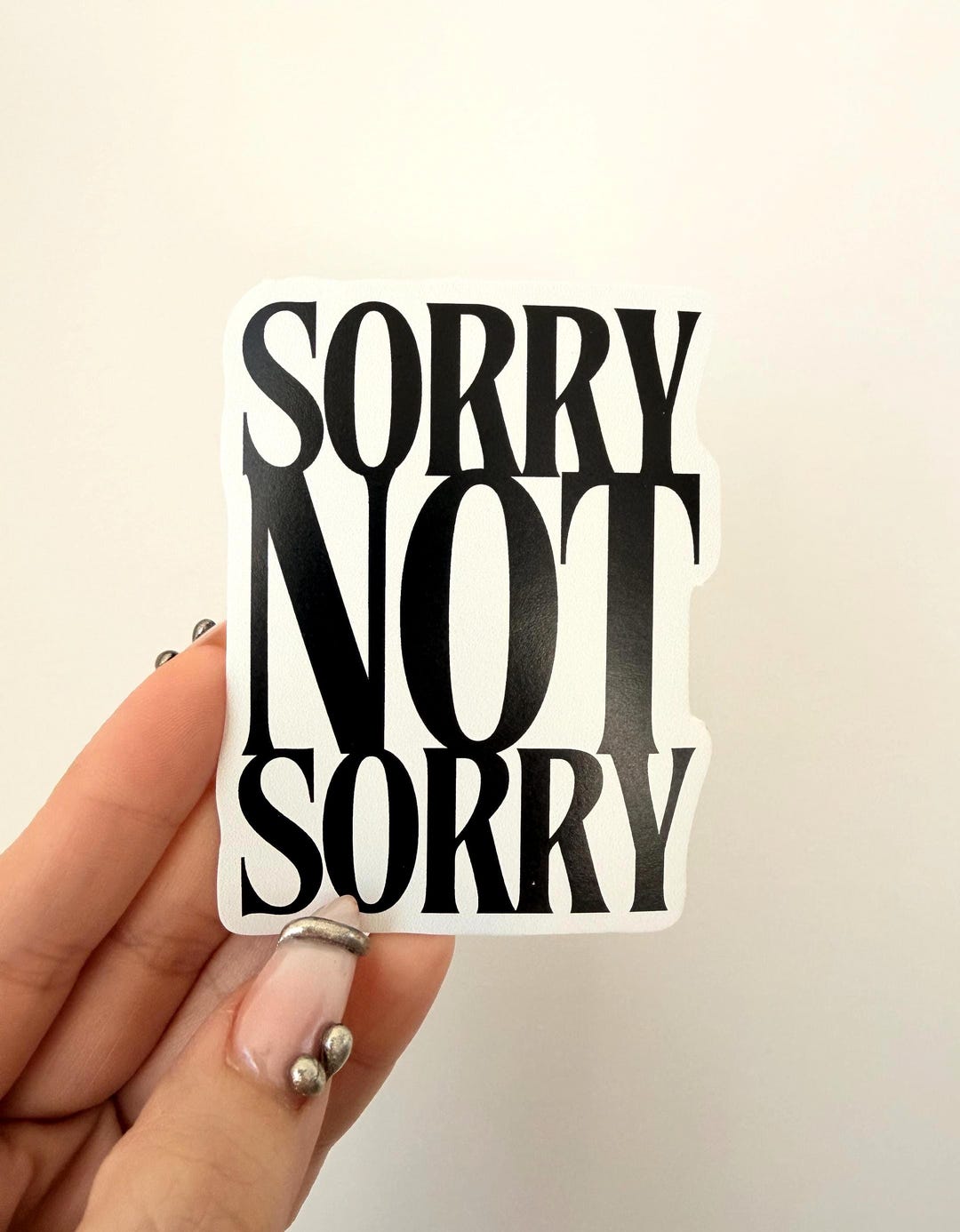 Sorry Not Sorry Sticker | Aesthetic Text Vinyl Sticker | Minimal Quote ...