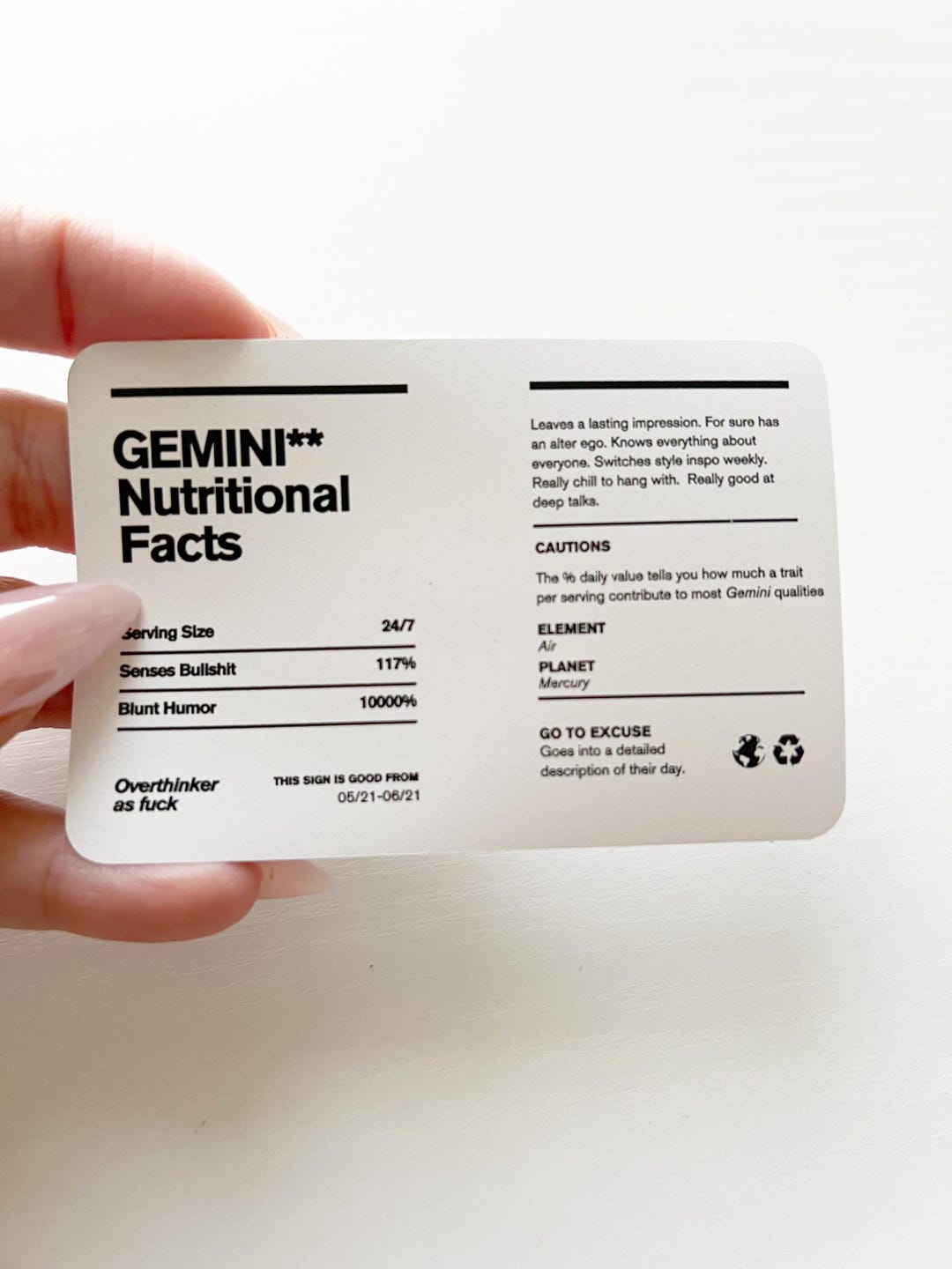 Horoscope ID Badge Label: Astrology Affirmation Sticker - Etsy