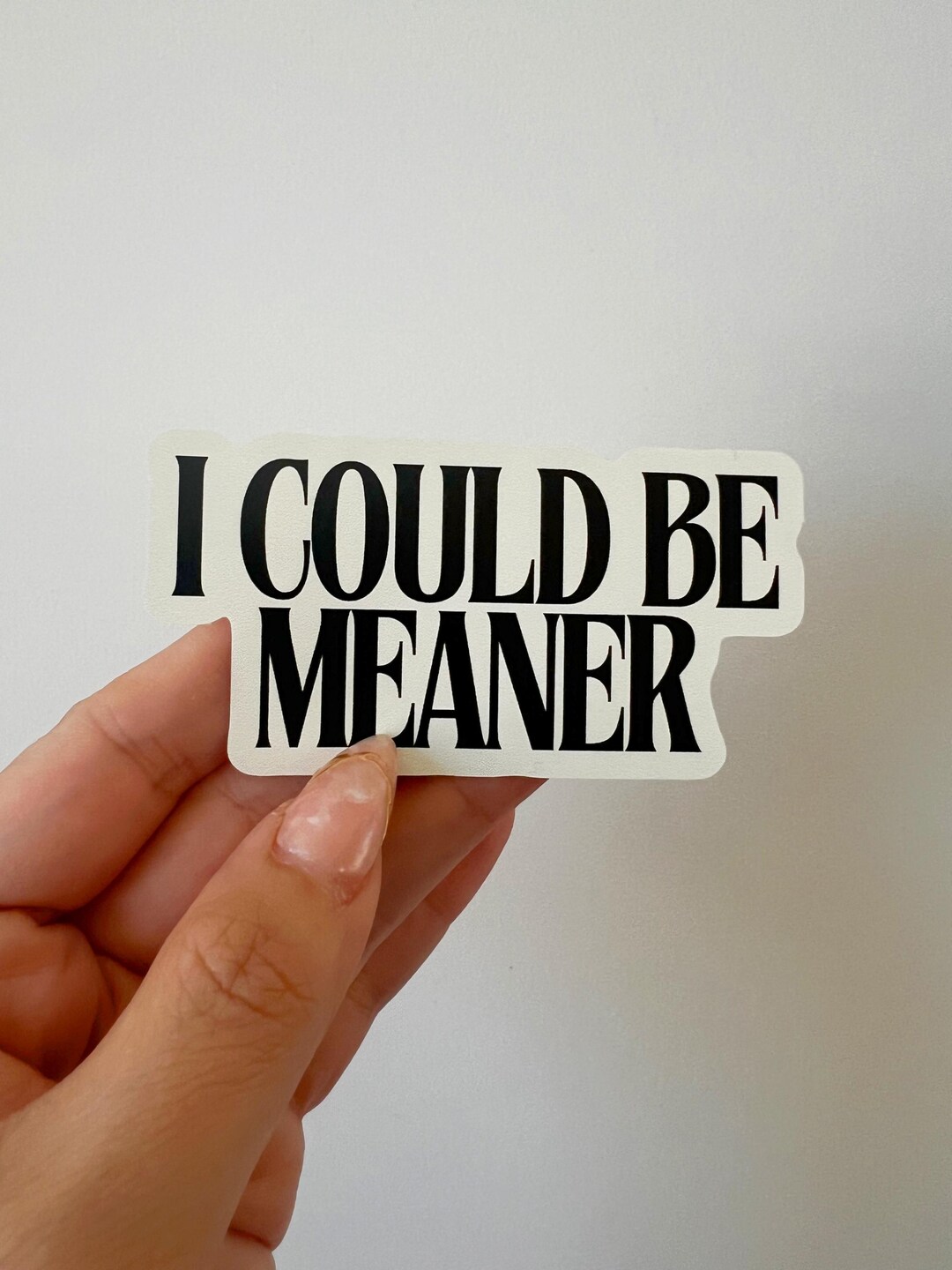 I Could Be Meaner Sticker: Minimalist Edgy Humor Vinyl Decal - Etsy