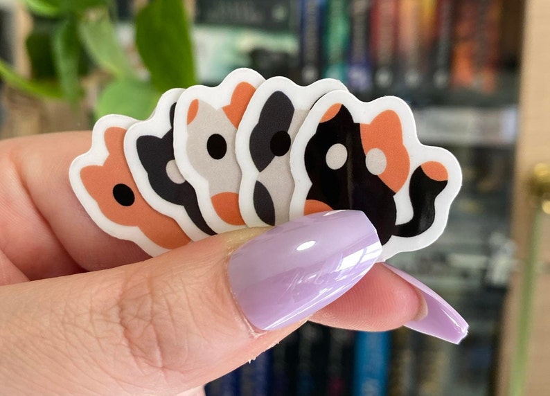 5 Mini Kitty Filler Stickers - Transparent Waterproof Clear Stickers ...