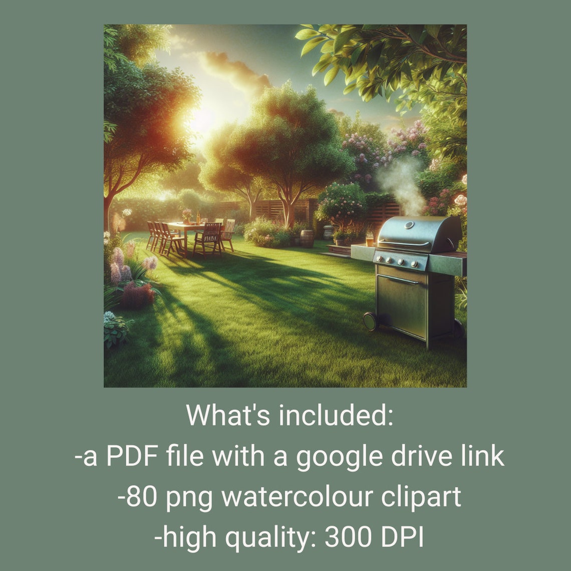 80 Watercolour Grill Party Clipart Bundle, Summer Barbecue Clipart,png ...