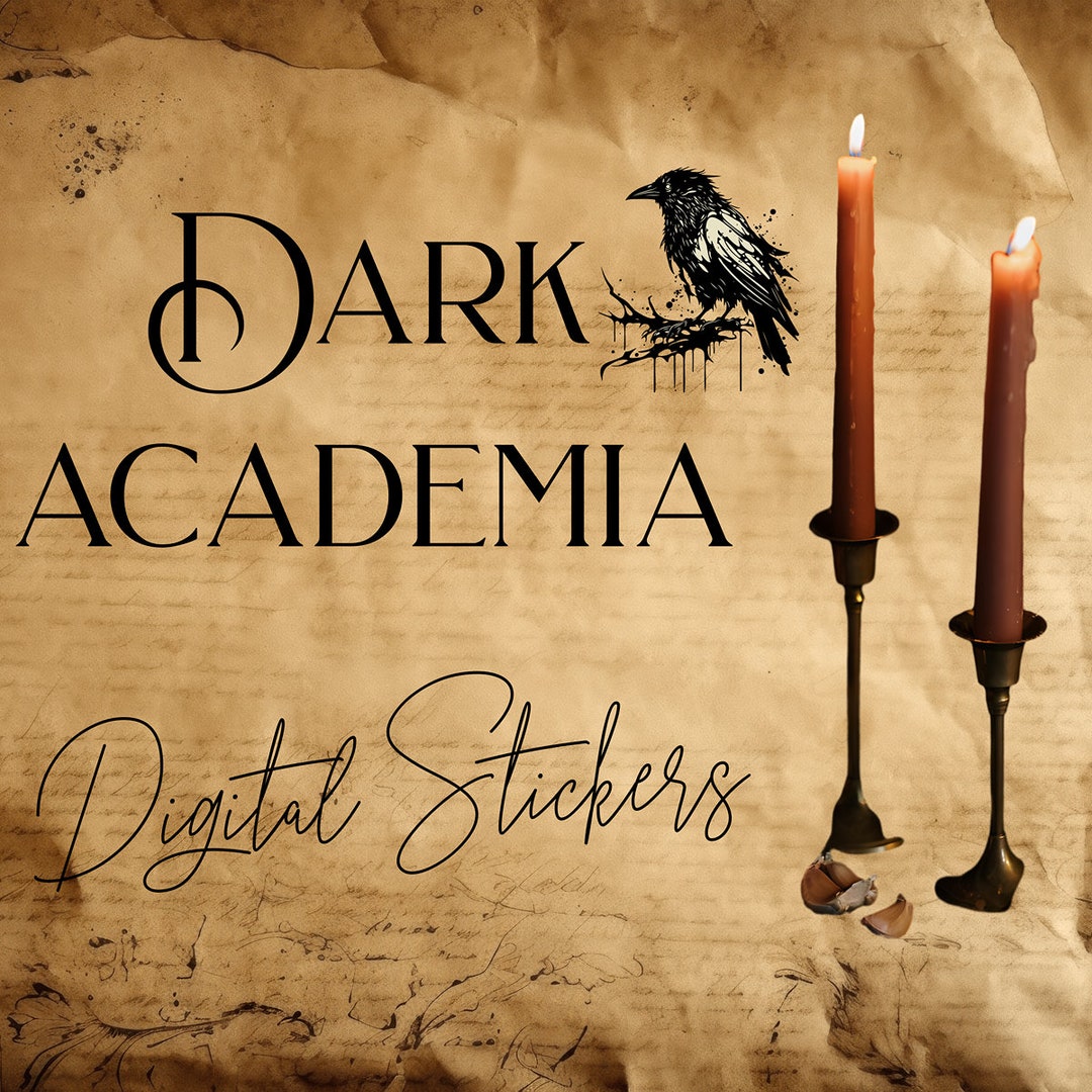 20 Dark Academia Digital Stickers, PNG Stickers, Digital Stickers, Dark ...