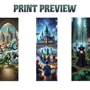 Wizard School Bookmark Designs, 8 Digital Bookmarks, Printable ...