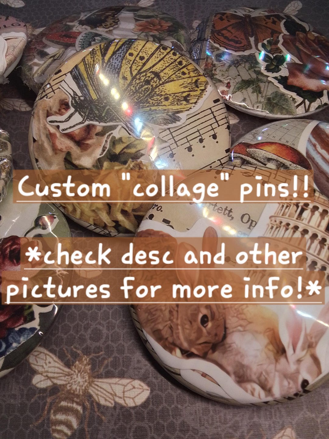 Custom collage Pins Please Check Photos and Desc for Info Choose Style ...