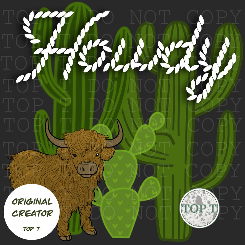 Howdy Highland Cow PNG - Etsy