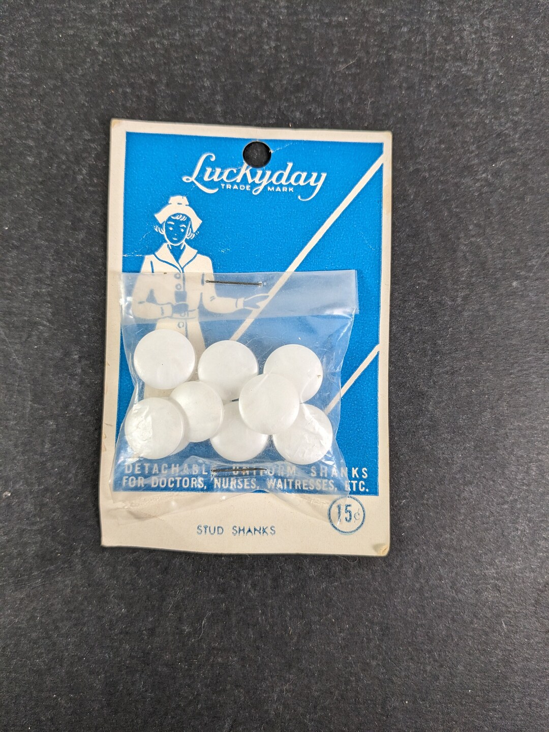 Vintage Luckyday Uniform Buttons With Stud Shanks for Nurses Doctors 40 ...