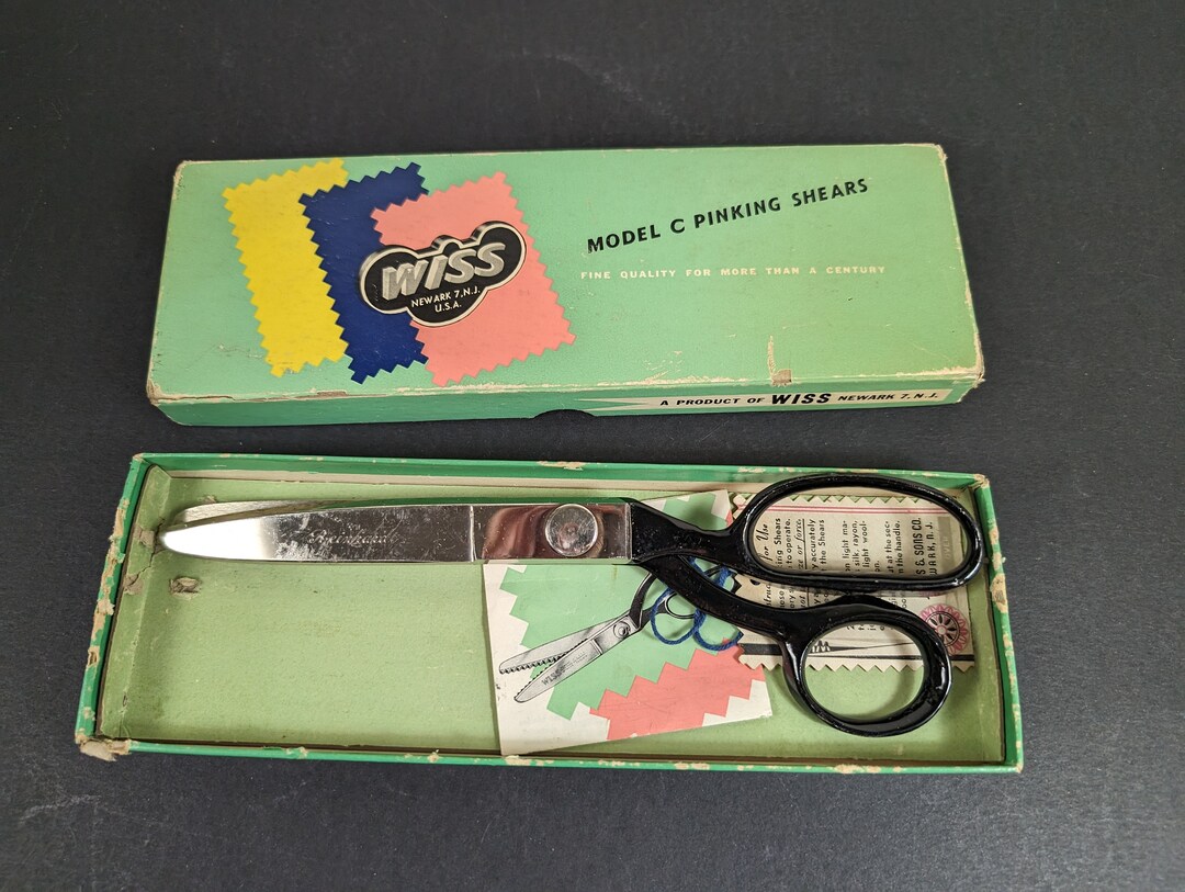 Vintage Wiss Model C Pinking Shears Sewing Scissors in Box All Metal ...