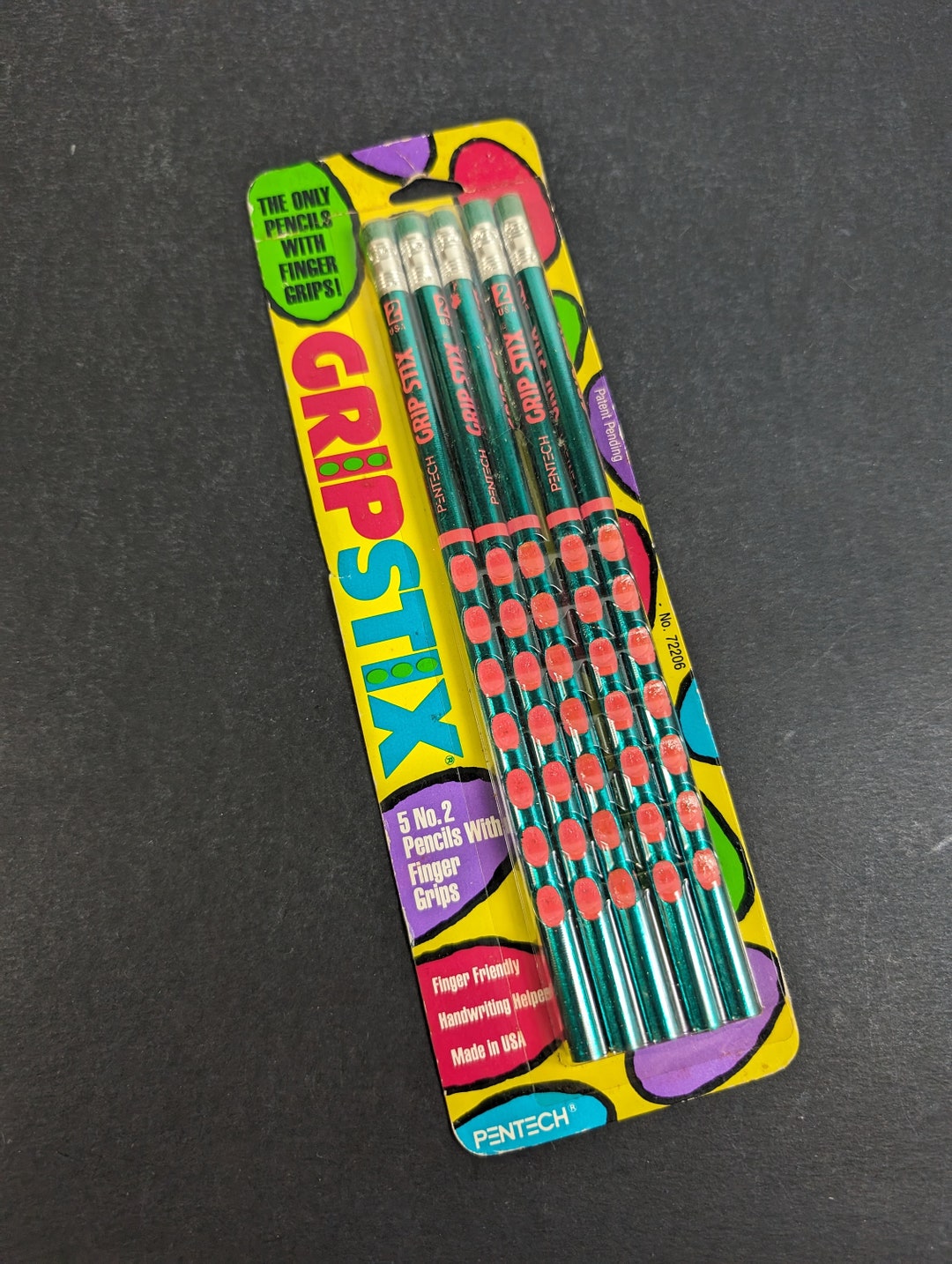 Vintage 90's Pencils in Package Pentech Gripstix Pink and Green - Etsy