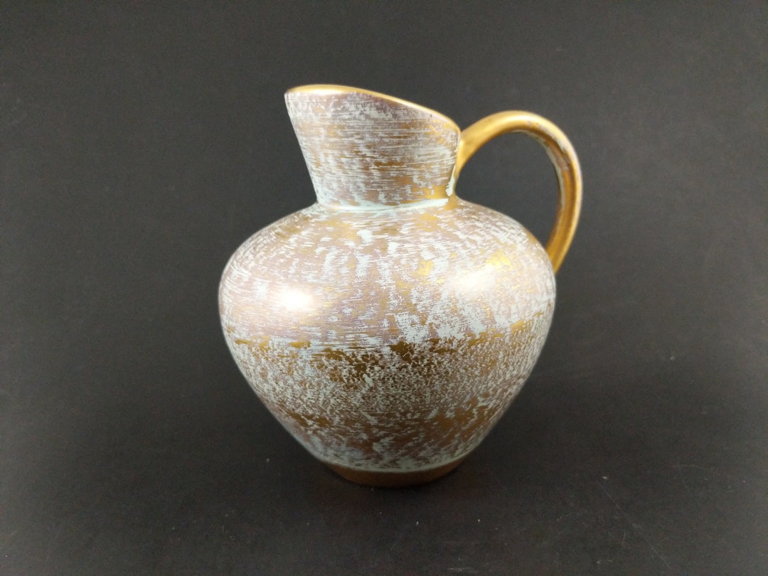 Vintage Stangl Pottery Gold Tone Pitcher Mid Century Trenton NJ - Etsy