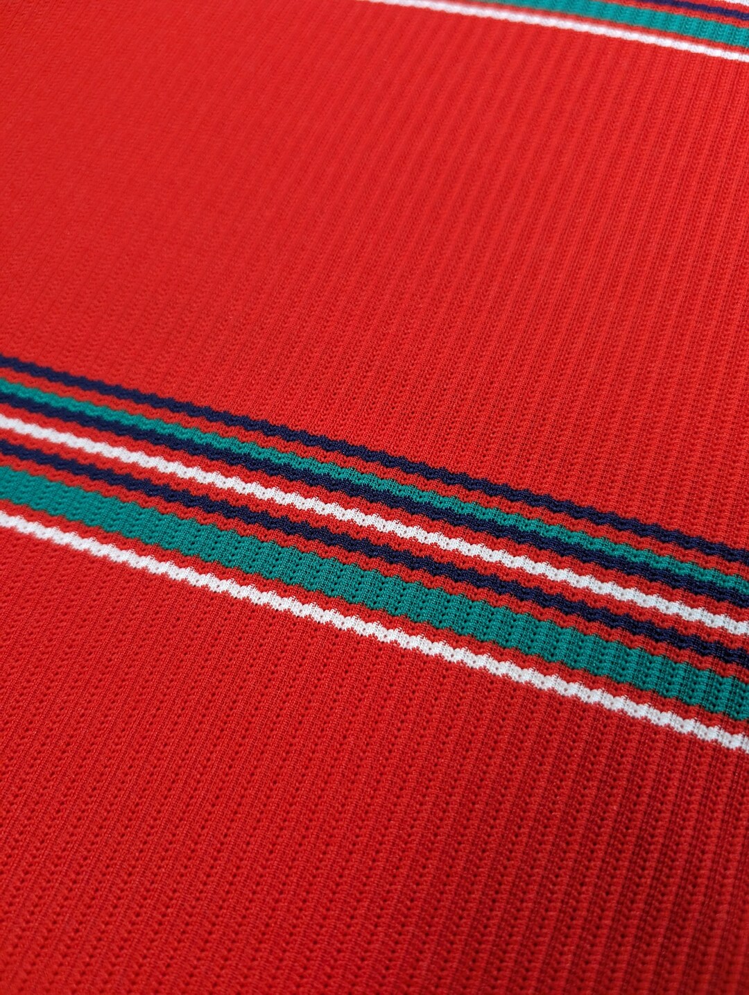 Vintage Stretch Knit Sewing Fabric Red Striped Ribbed Knit 1.5 Yards - Etsy