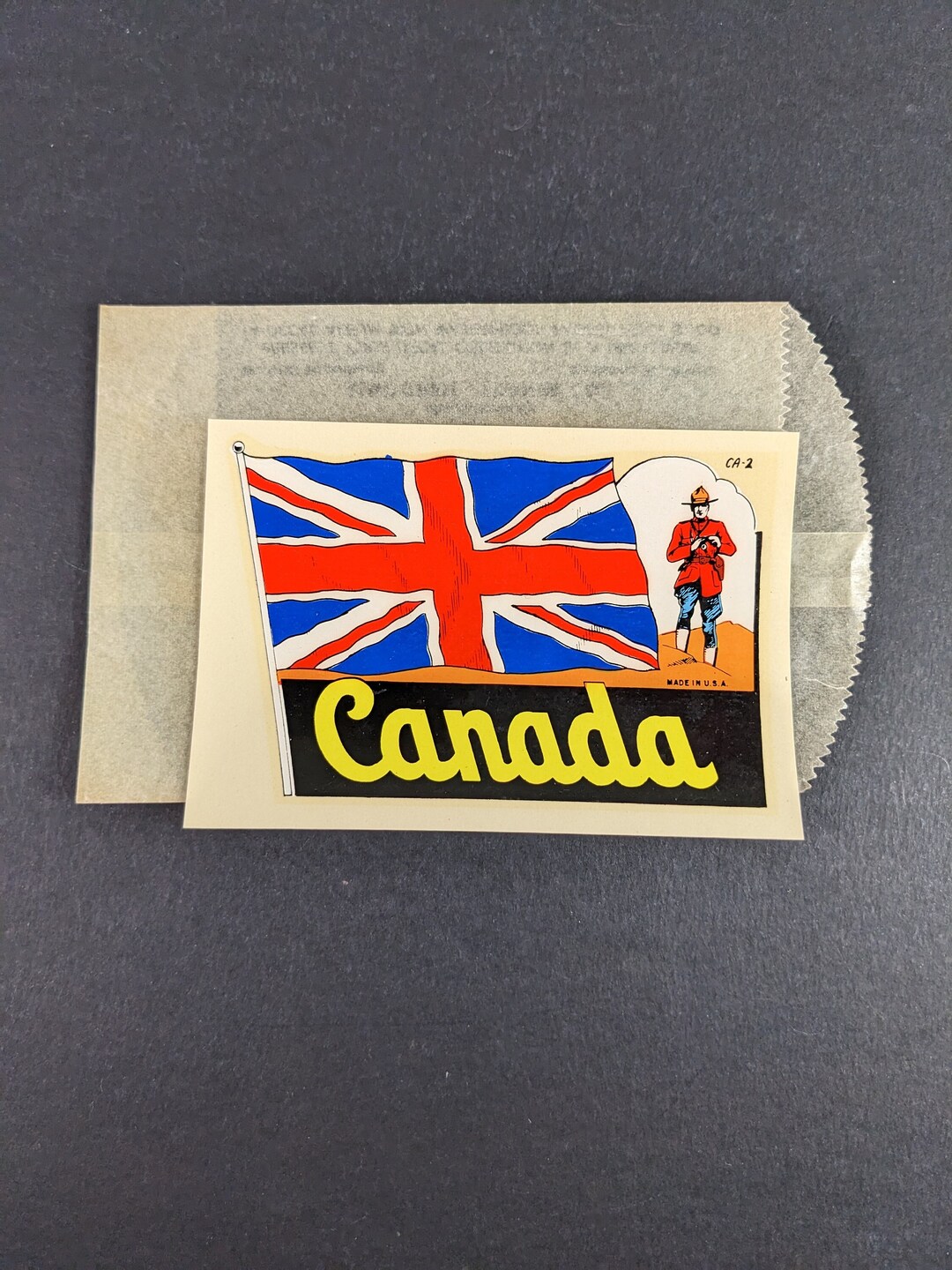 Vintage Canada Union Jack and Mountie Souvenir Sticker Travel Decal ...