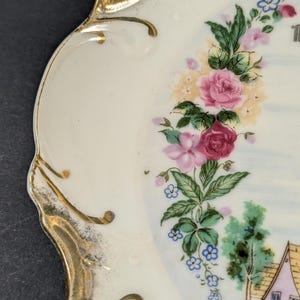 Vintage Decorative Plate House Blessing Prayer Cottage Scene Wall ...