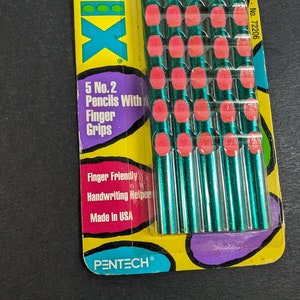 Vintage 90's Pencils in Package Pentech Gripstix Pink and Green - Etsy