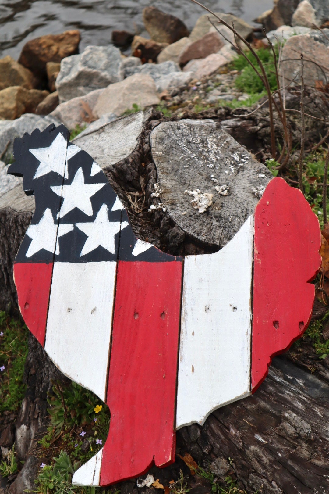 Freedom Chicken in Distressed Wood - Etsy