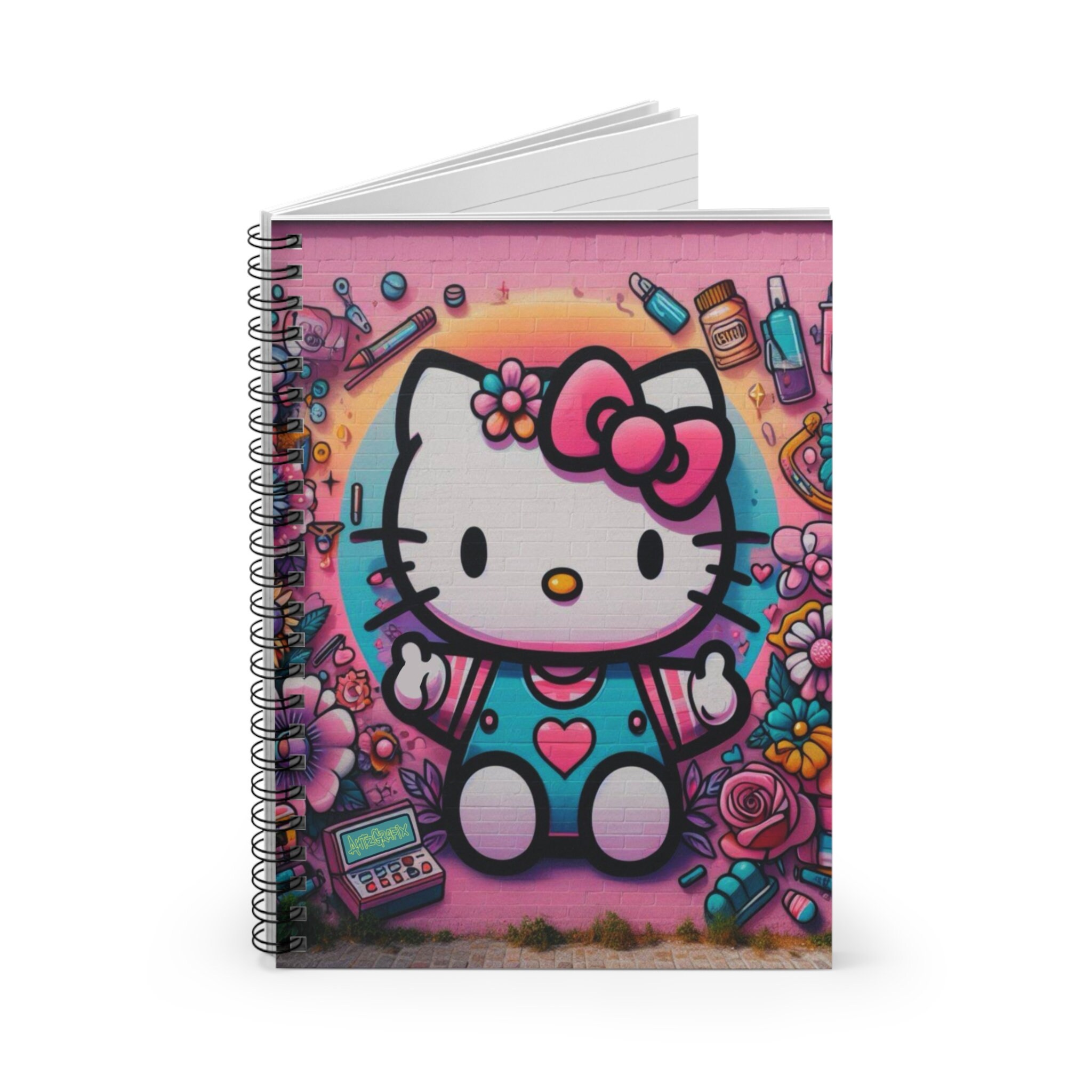 Graffiti Hello Kitty Urban Spiral Notebook Ruled Line - Etsy