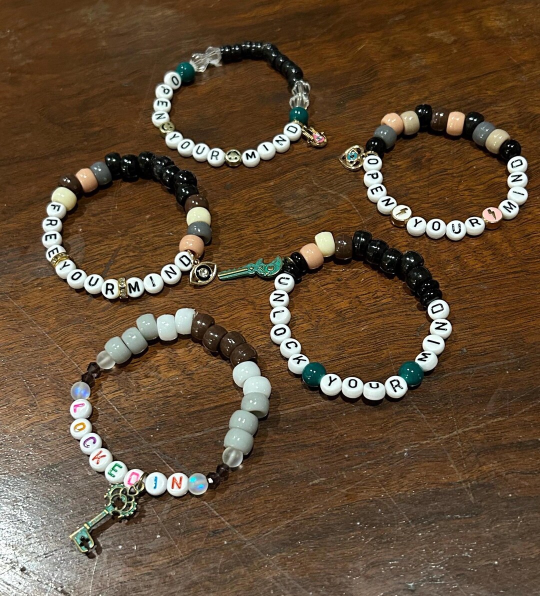 Kandi Friendship Bracelet open Your Mind Theme Handmade and Tied to ...
