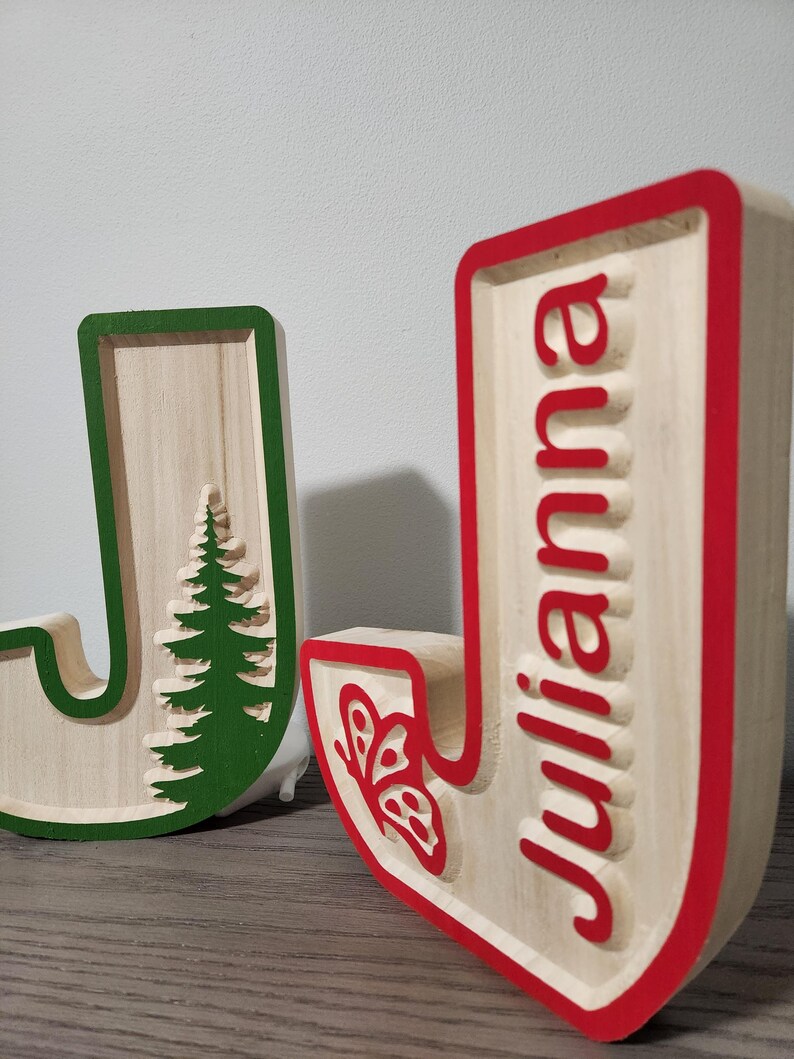 Custom Large Solid Wood Letter Name Sign for Girl and Boy, Nursery Room ...
