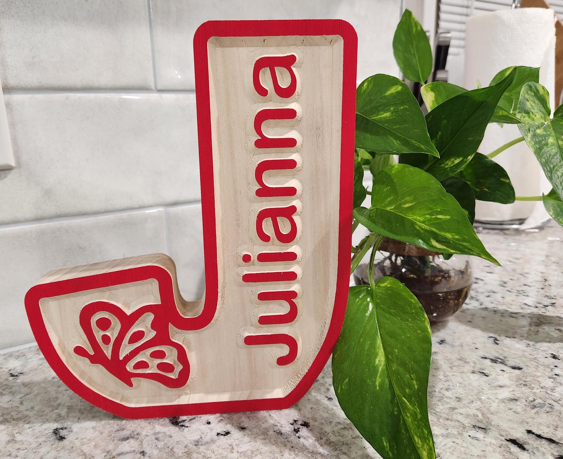Custom Large Solid Wood Letter Name Sign for Girl and Boy, Nursery Room ...