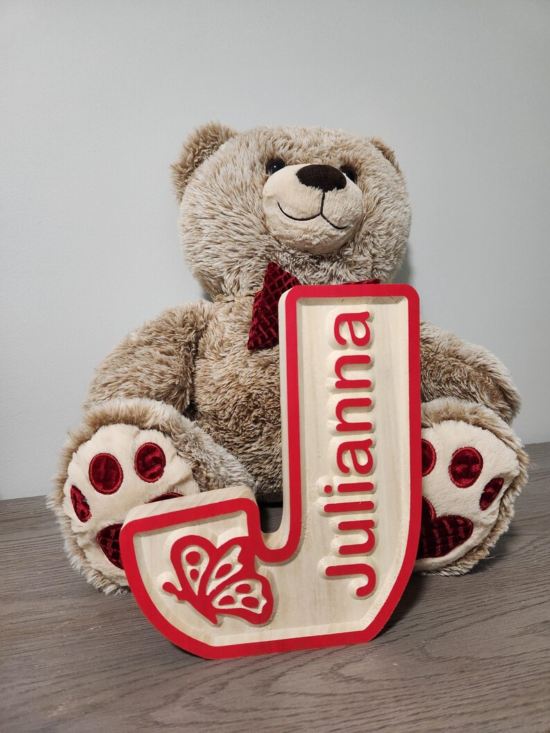 Custom Large Solid Wood Letter Name Sign for Girl and Boy, Nursery Room ...
