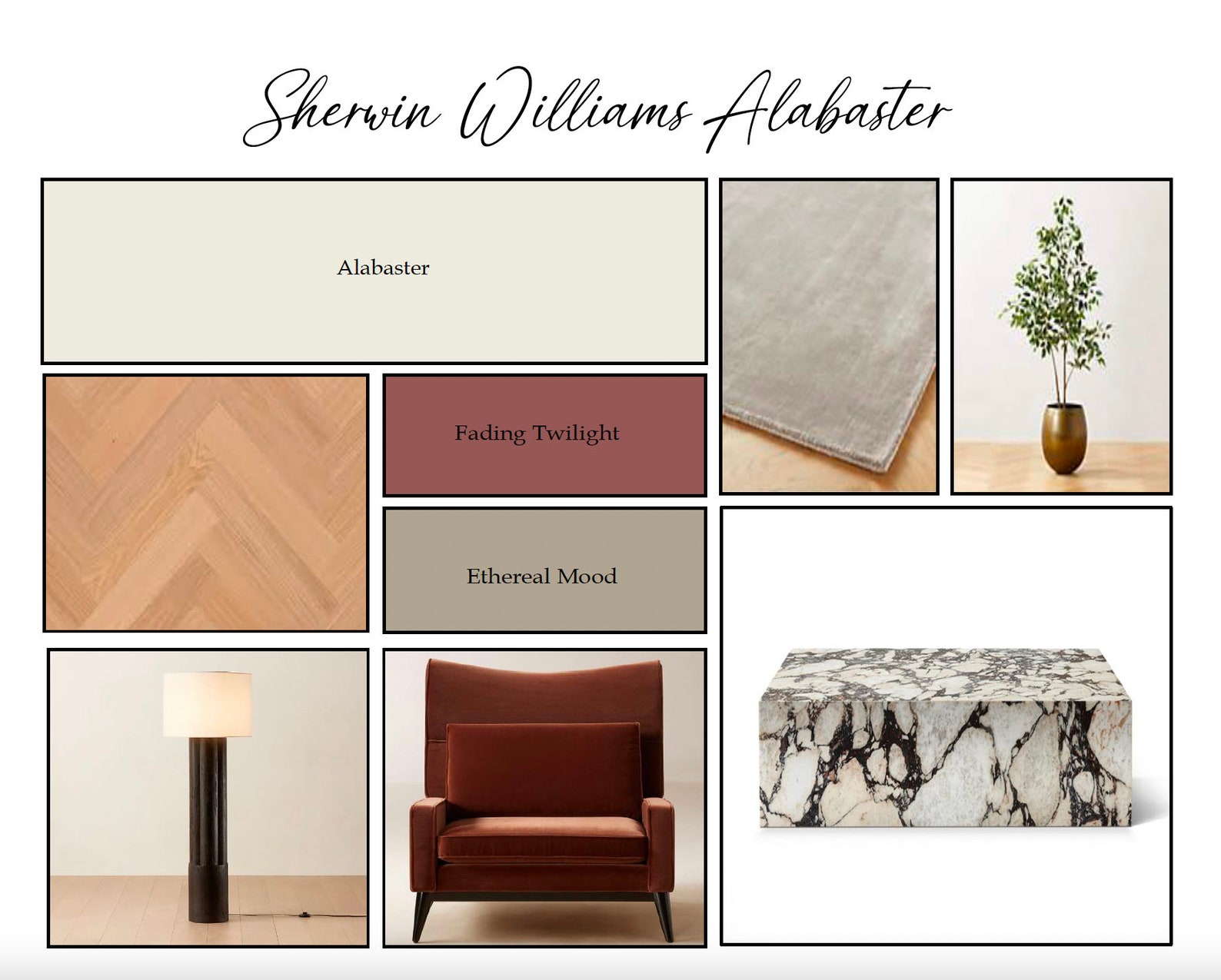 Sherwin Williams "alabaster" Room Design Concepts - Etsy