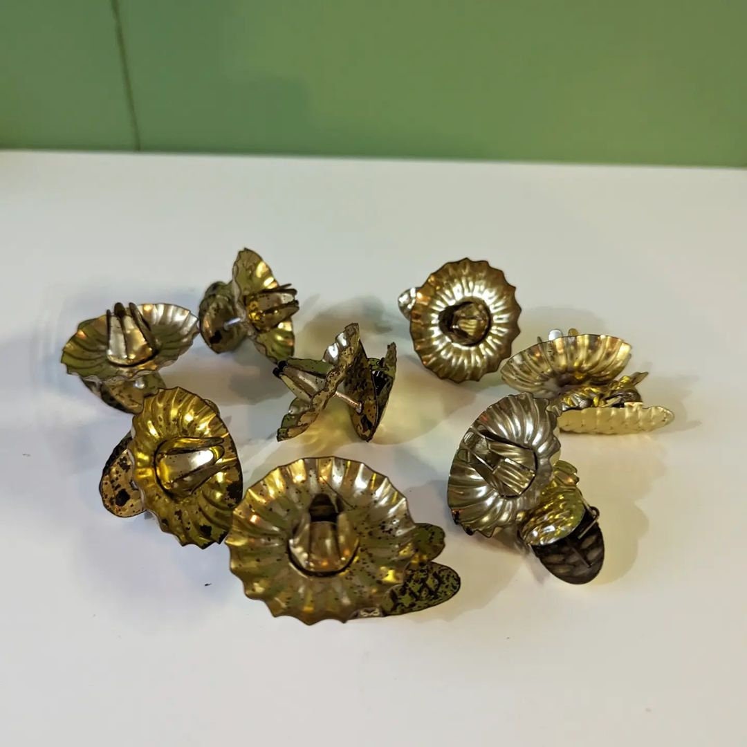 Vintage Gold Metal Candle Holder Clips - Etsy