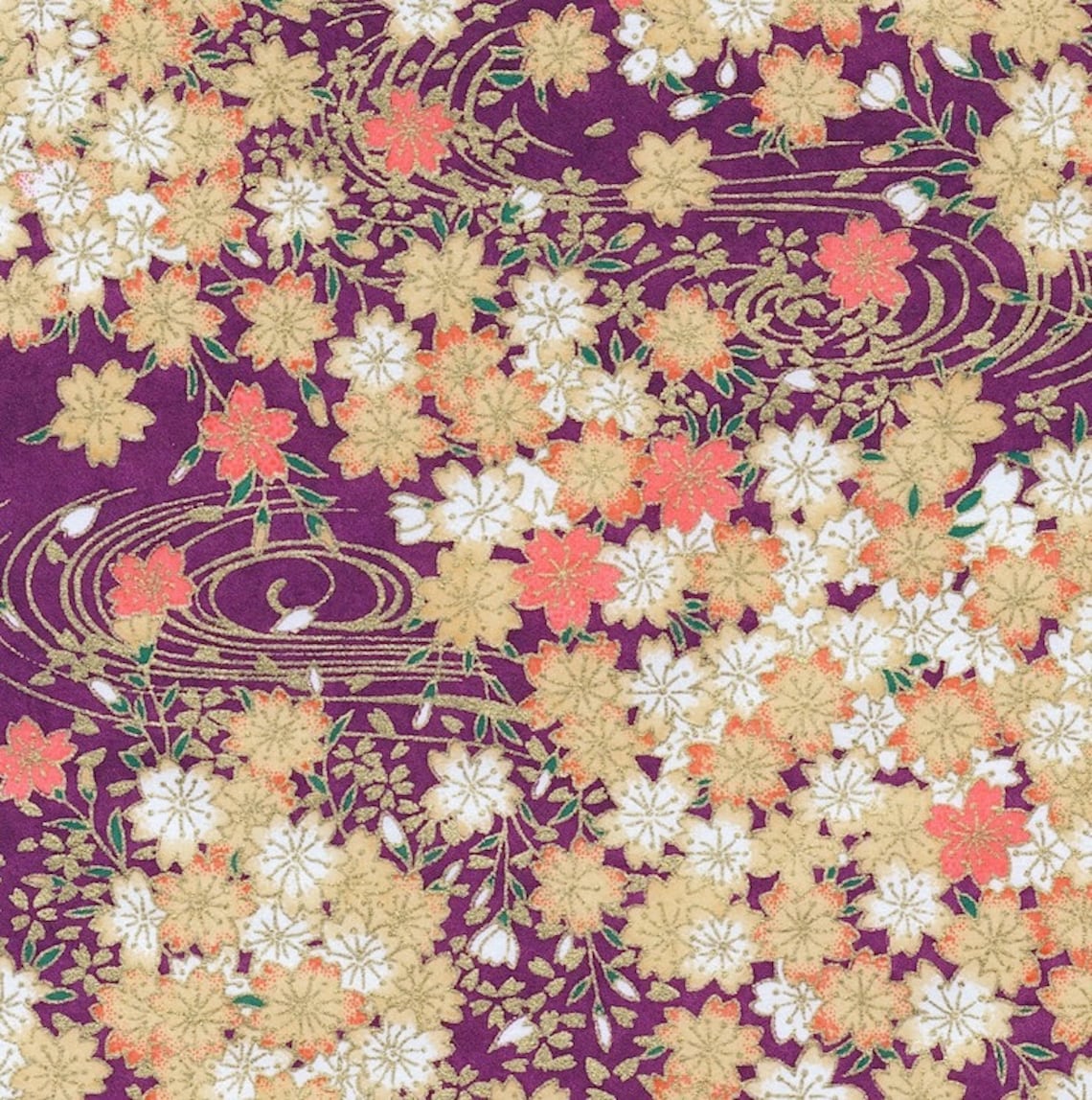 Chiyogami or Yuzen Paper Pretty Clusters of Pink Ecru and - Etsy