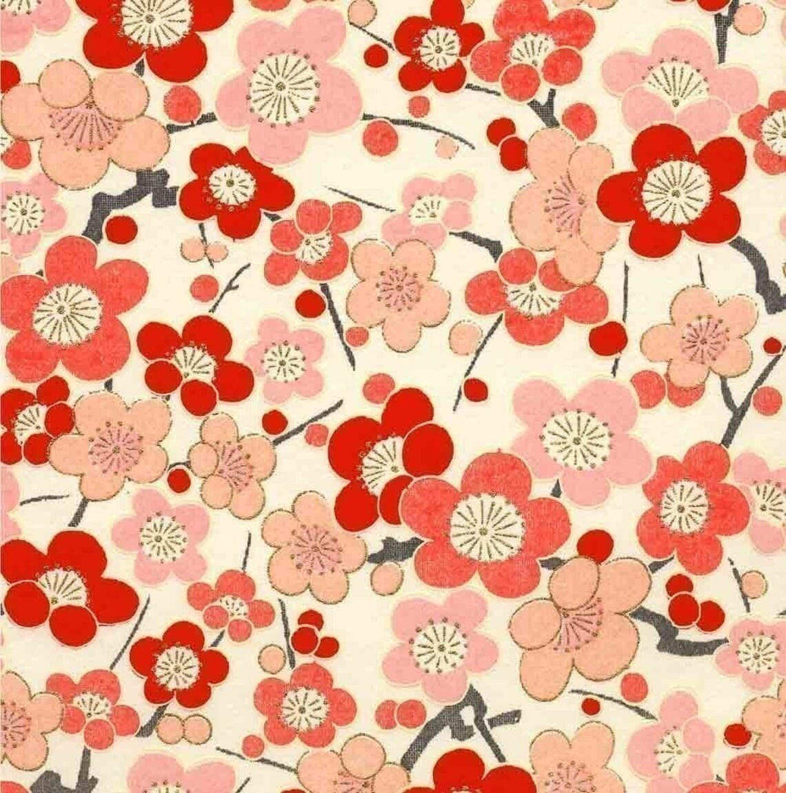 Chiyogami or Yuzen Paper Fresh Blossoms in Pink and Red - Etsy