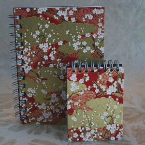 NEW PRICE - Cherry Blossom Notebook and Journal - Gold and Red - Etsy