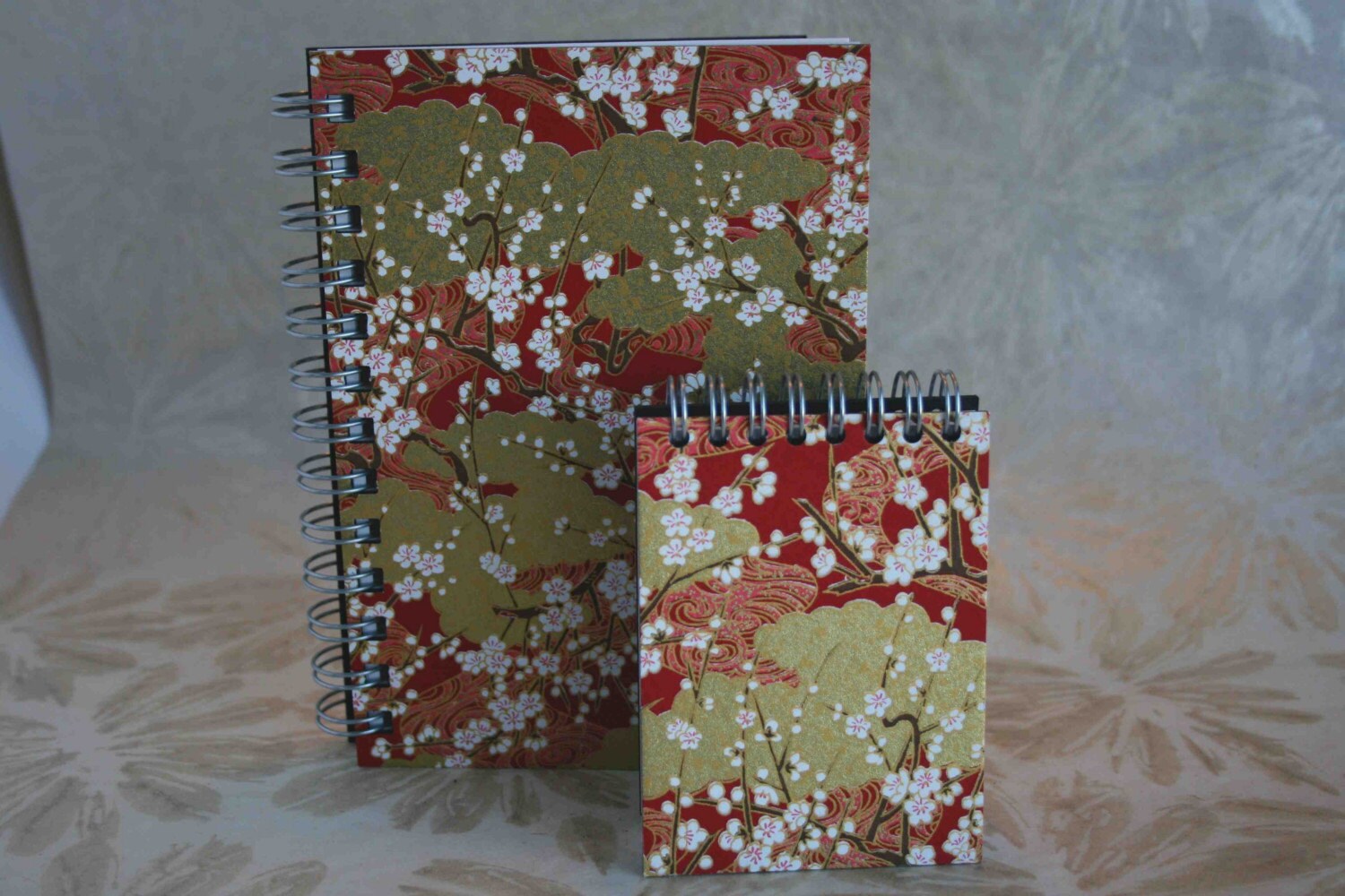 NEW PRICE Cherry Blossom Notebook and Journal Gold and Red | Etsy