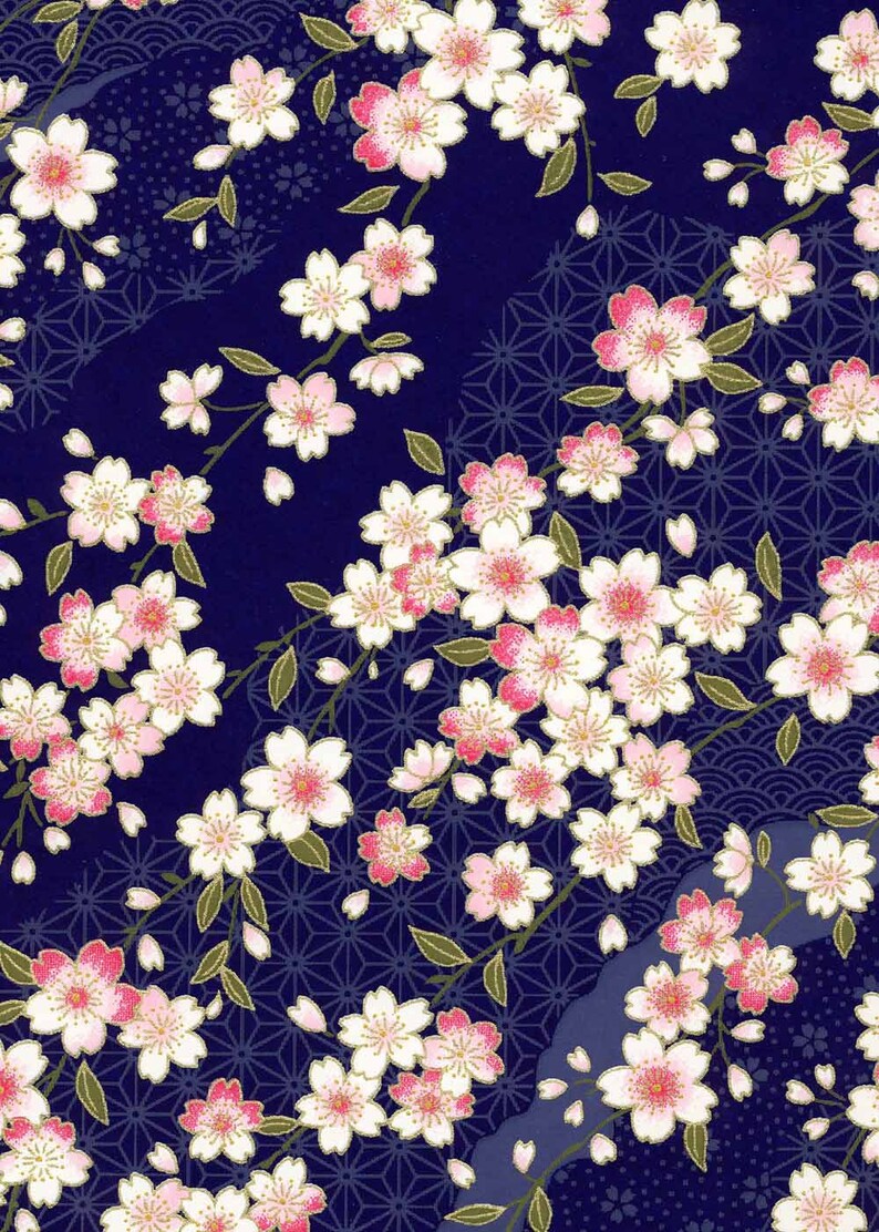 Chiyogami or yuzen paper pretty waves of pink cherry | Etsy