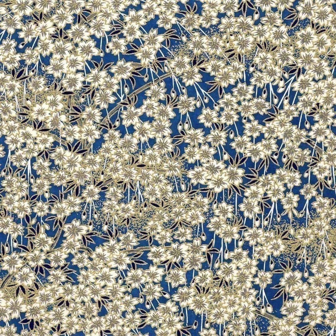 Chiyogami or Yuzen Paper Japanese Cherry Blossoms White - Etsy