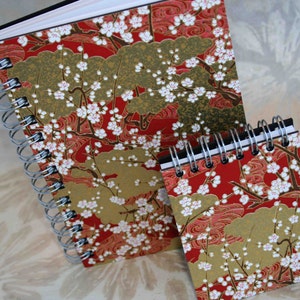 NEW PRICE - Cherry Blossom Notebook and Journal - Gold and Red - Etsy
