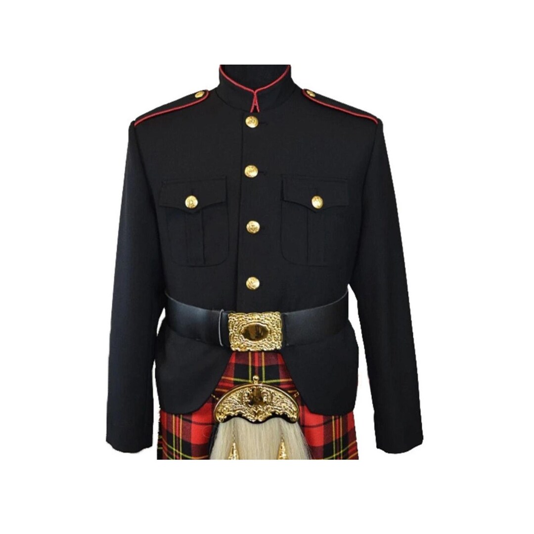 Men's Class A Honor Guard Wool Kilt Jacket With Red Trim and Gold ...