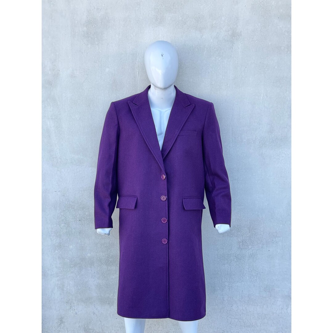 Handmade Purple Wool Joker Overcoat – Men's Cosplay Trench Coat - Etsy