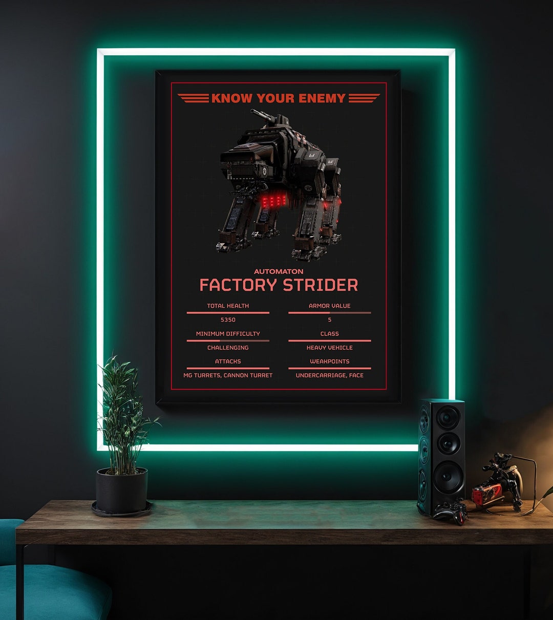 Helldivers 2 Tactical Poster Automaton Factory Strider, Premium Poster ...