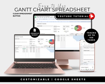 Project Management Gantt Chart Template, Google Sheets Task Scheduler ...