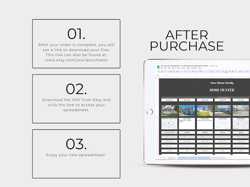 Home Hunting Spreadsheet | House Buying Tracker | Apartment Search ...