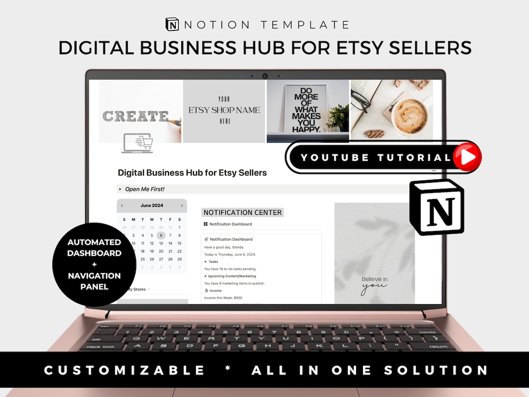 Notion Shop Manager for Etsy Seller | Small Business Owners | Etsy Seller Digital Planner ...