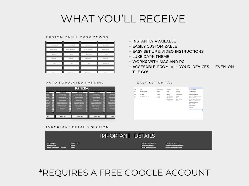 Home Hunting Spreadsheet | House Buying Tracker | Apartment Search ...