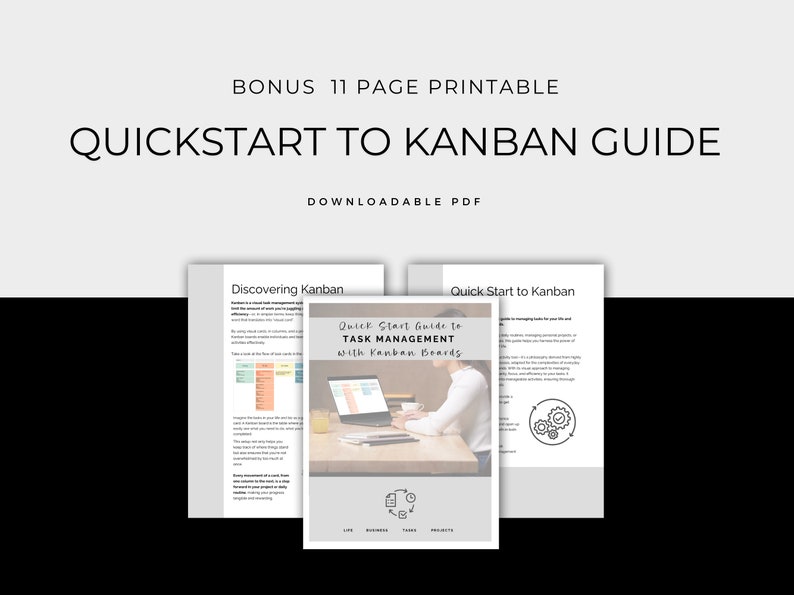 Kanban Board Google Sheets | to Do List Template | Project Planner | Productivity Planner ...