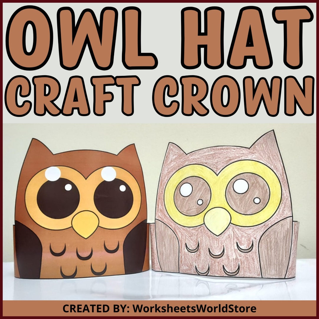 Owl Hat Craft Crown Animal Paper Hat Owl Headband - Etsy