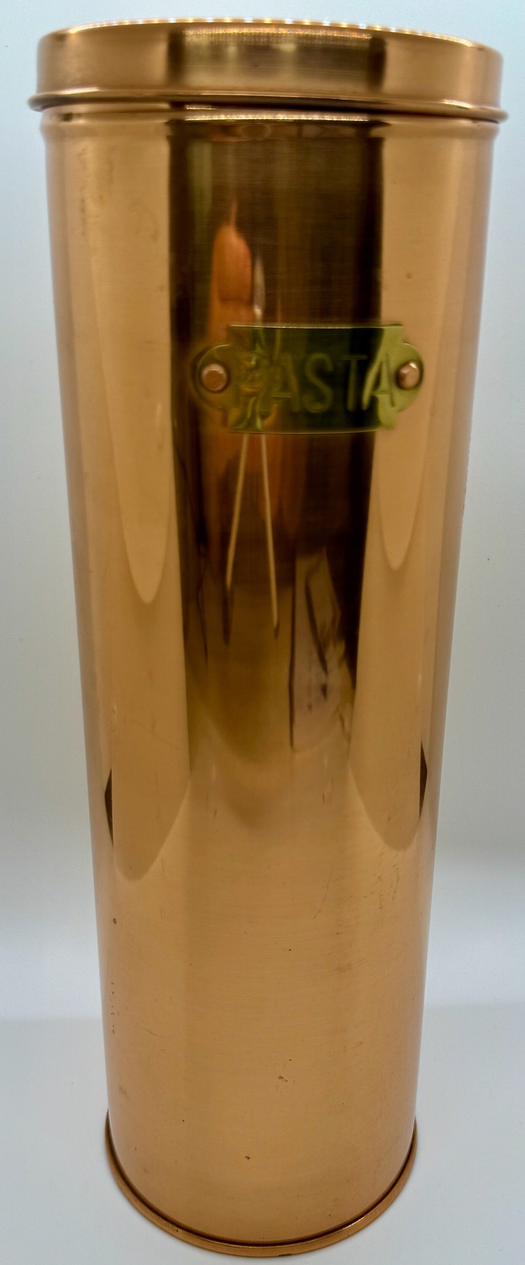 Vintage Copper Spaghetti Tin Container Brass Labeled Pasta - Etsy
