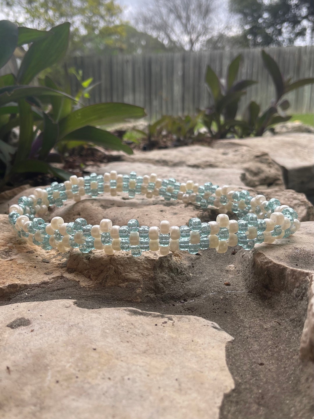 Kandi Flower Halo Festival Carnival Crown White Blue Glitter - Etsy