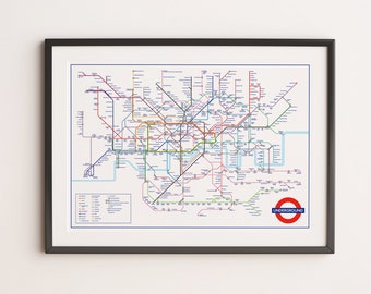 London Underground Original Tube Map Northern Line Diagram Art Print ...