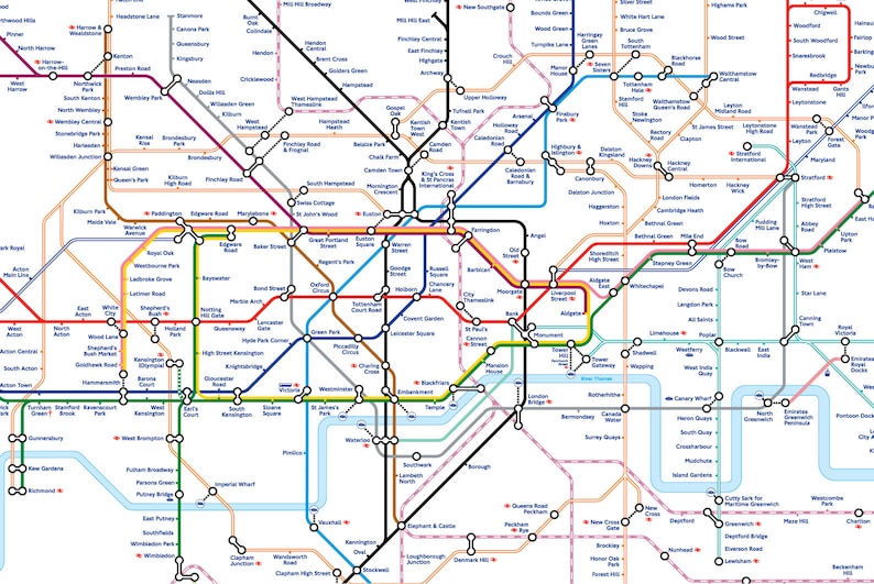 London Underground Tube Map 2024 - Etsy Australia