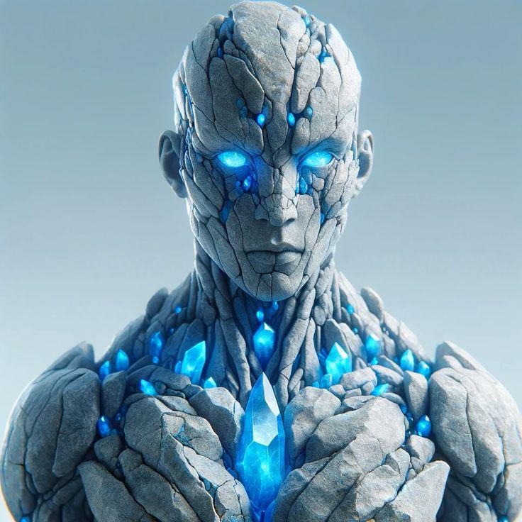 Mineral Based Sentient Humanoid With Blue Crystal - Etsy