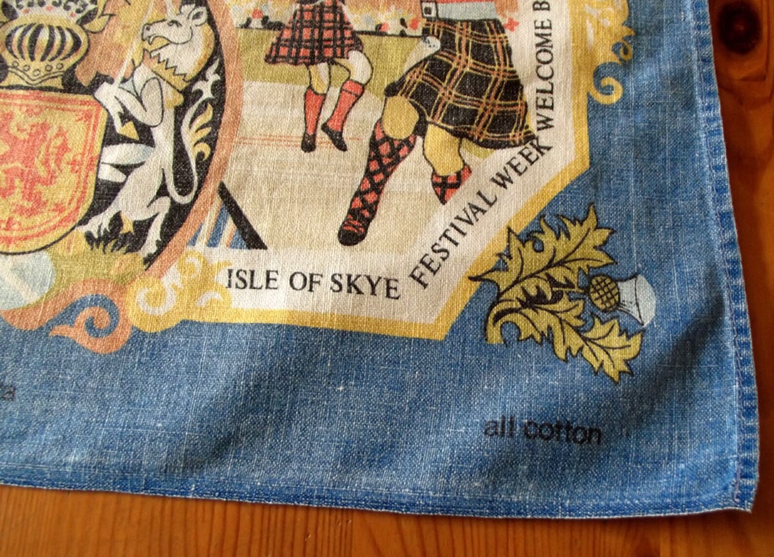 Vintage Tea Towel Pure Cotton Scottish Souvenir Pageants and Ceremonies ...