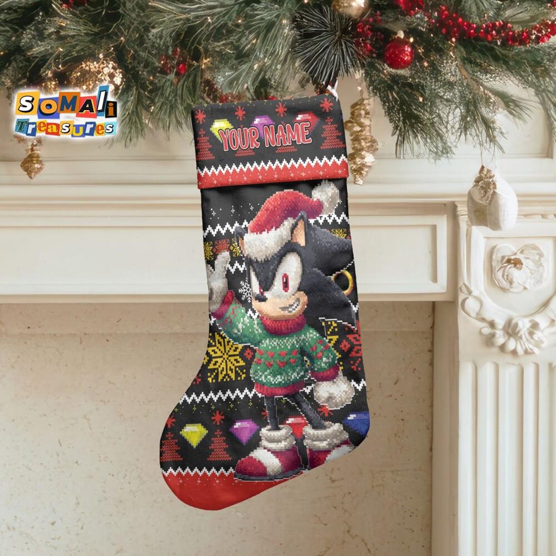 Custom Christmas Stocking Shadow Ugly Pattern, Personalized Name ...