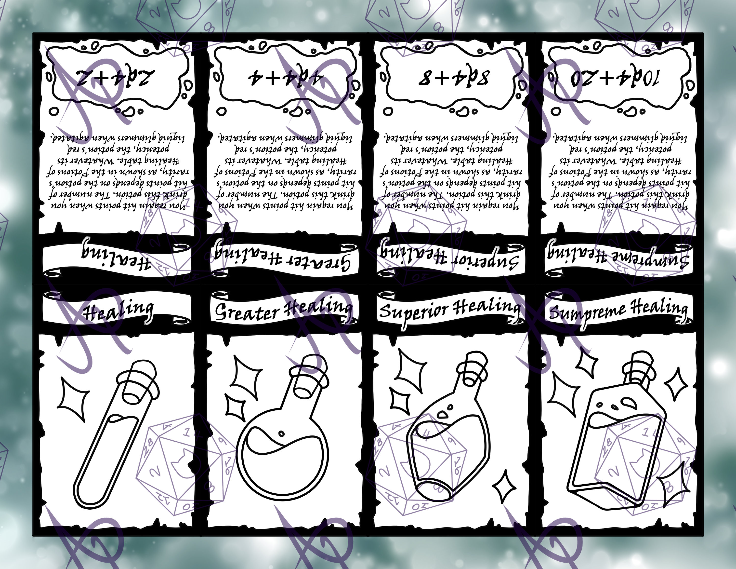 D&D Health Potion Cards - Etsy